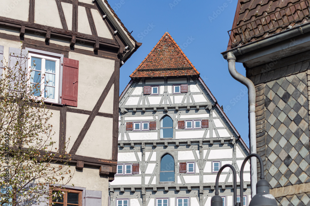 facades of historical framework buildings Stock Photo | Adobe Stock