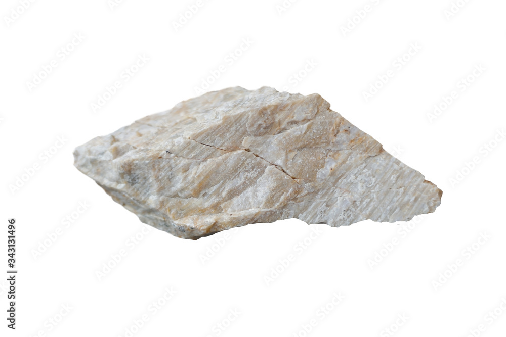 Stockfoto Quartz schist rock isolated on white background. There is ...