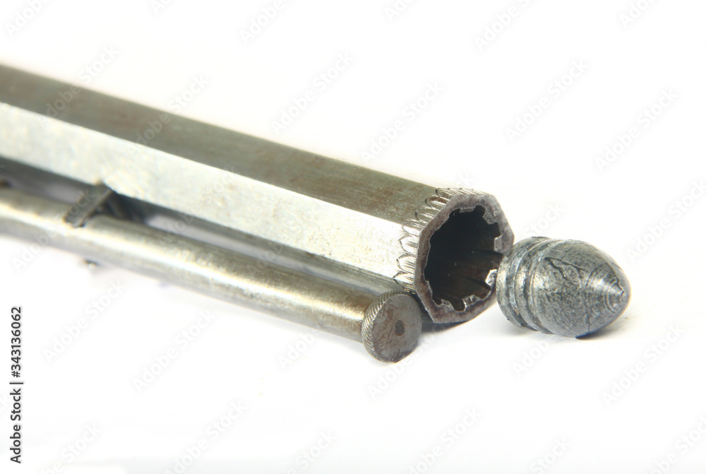 XIX century old rare muzzle loading percussion cap revolver pistol ...