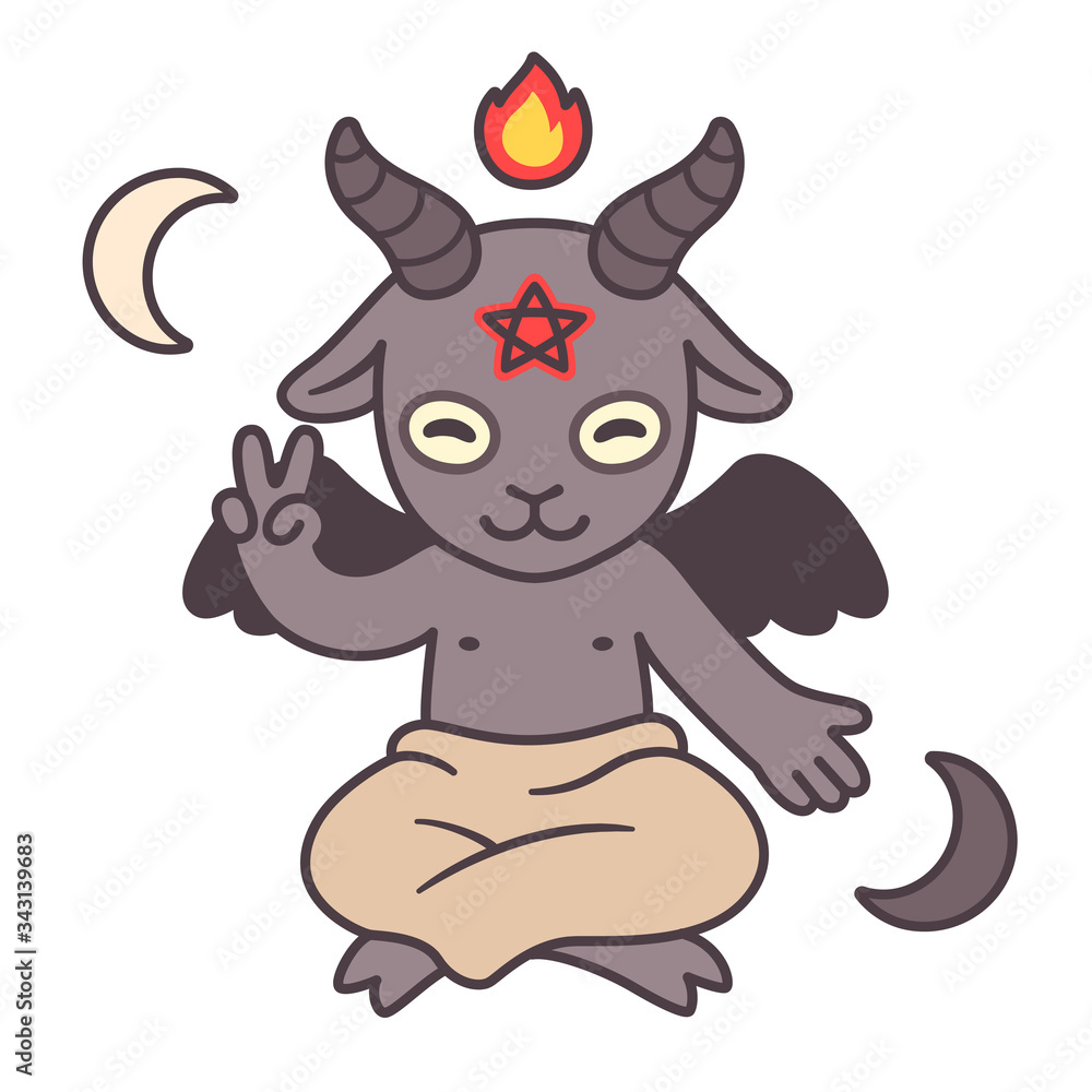Cute cartoon Satan Stock Vector | Adobe Stock