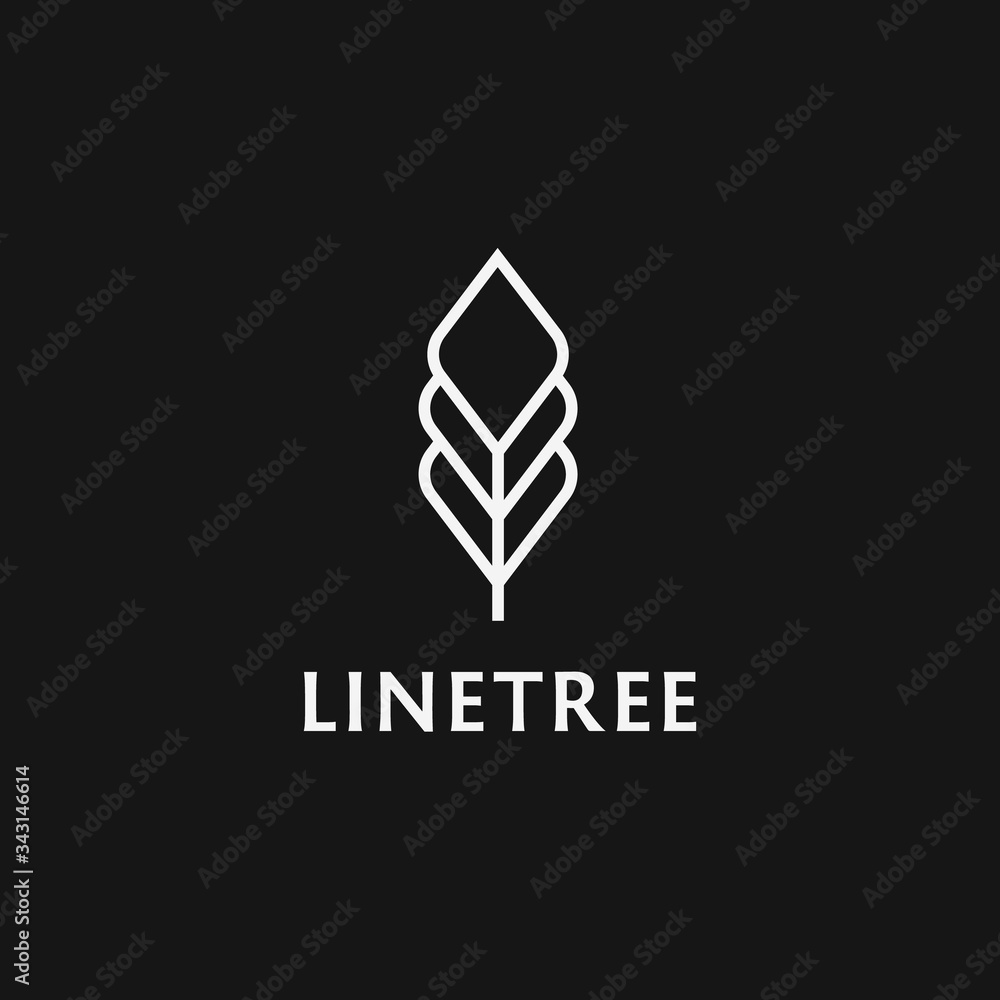 Modern line tree logo for apparel, outdoor wear store, garden, park or ...
