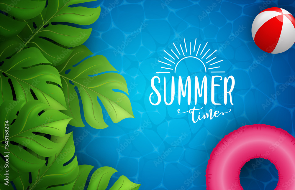 Summer sea poster. Vector illustration with deep underwater ocean scene ...