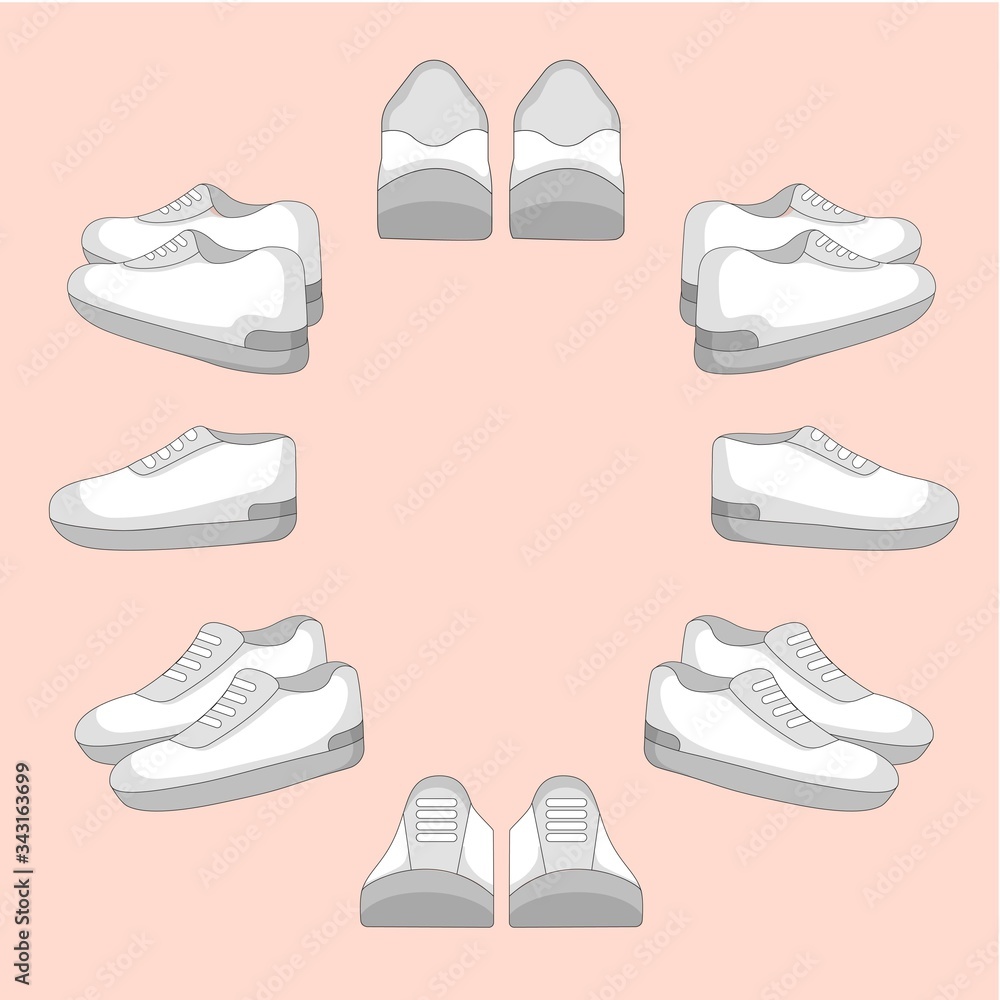 shoes side view angle template design Stock Vector | Adobe Stock