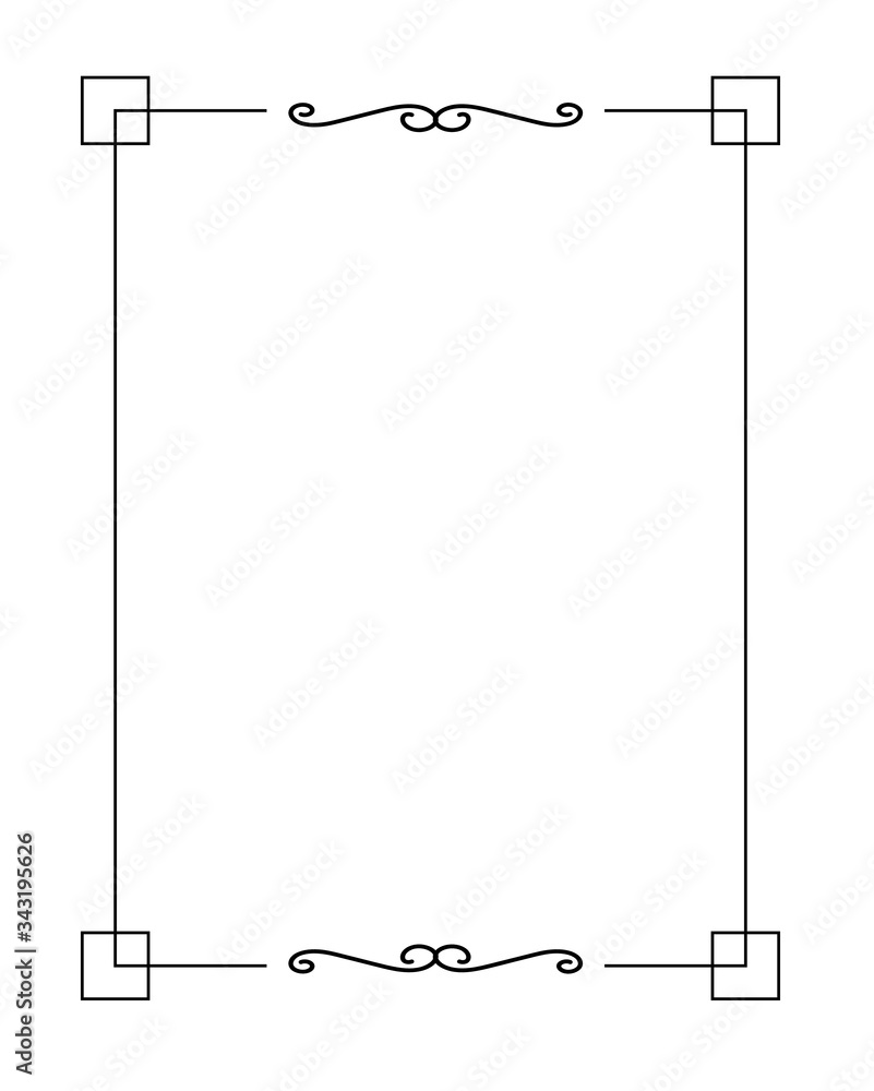 Black border frame. vector illustration Stock Vector | Adobe Stock