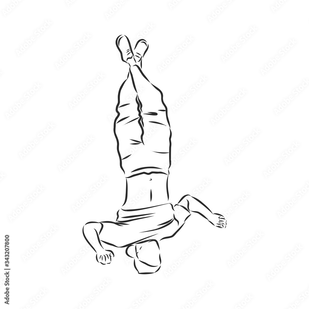 break dancer-continuous line drawing. break dance, dancer, vector ...