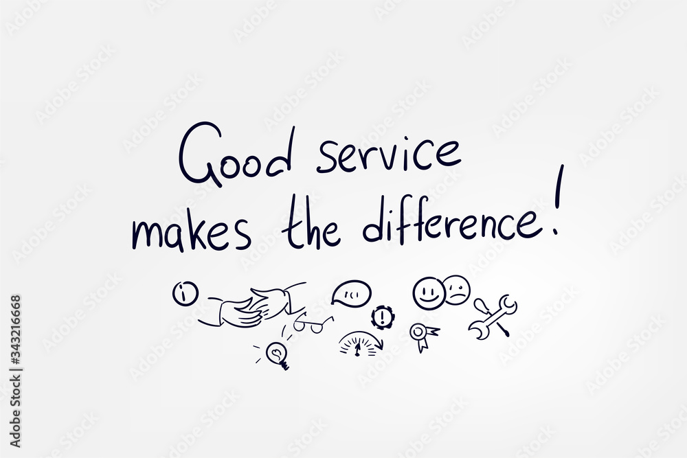 vector sketch lettering word doodle concept illustration good service ...