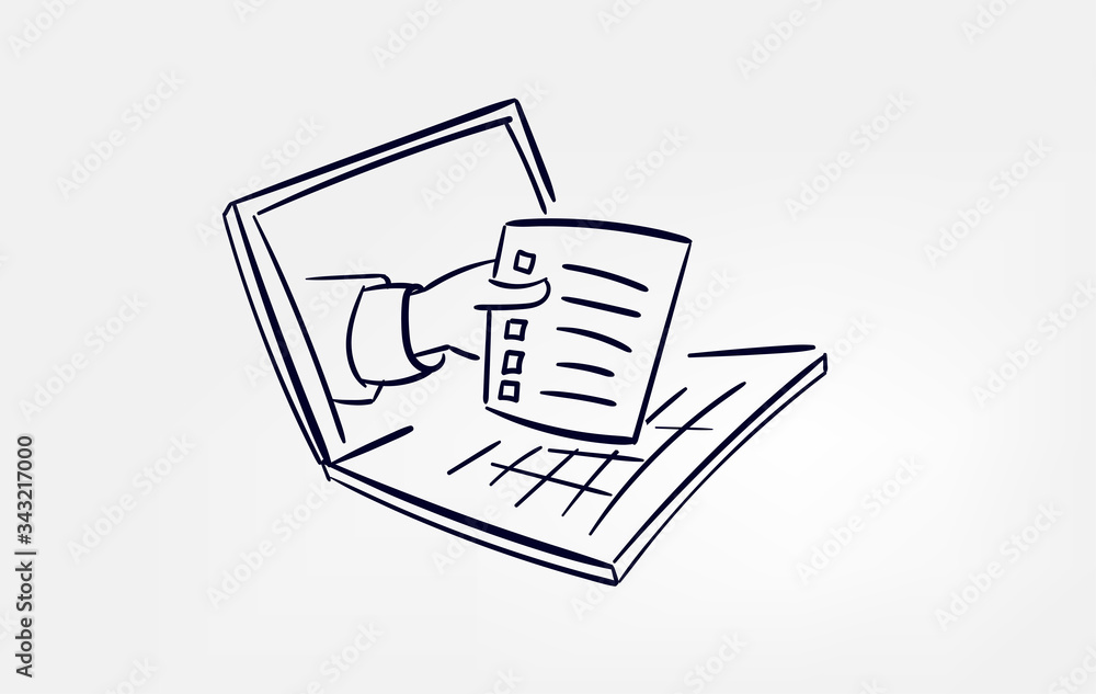 line doodle vector sketch design interview questionnaire form Stock ...