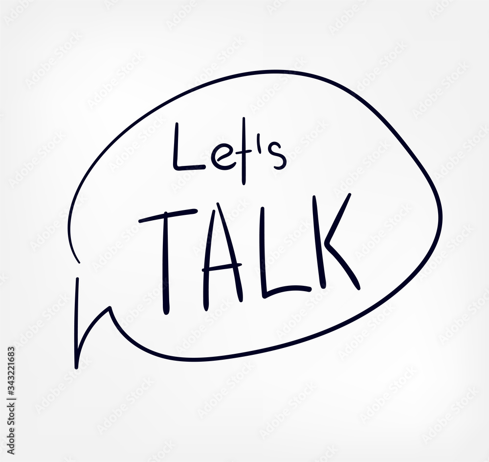 let's talk concept vector clip art line sketch illustration Stock ...