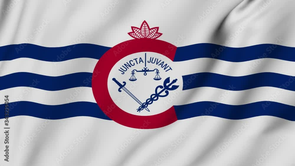 Cincinnati city of Ohio flag is waving 3D animation. Cincinnati city of ...