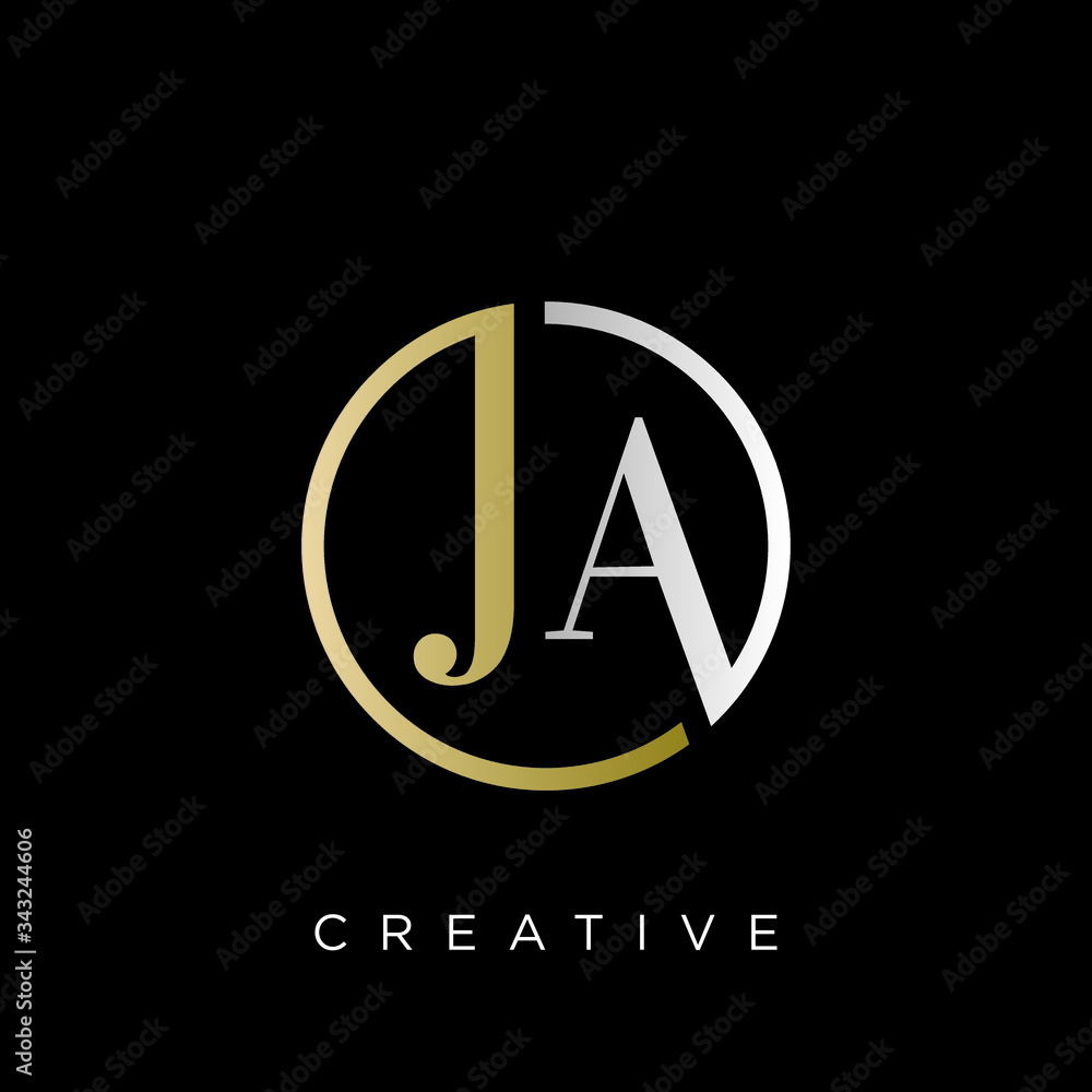 ja circle company logo design Stock Vector | Adobe Stock
