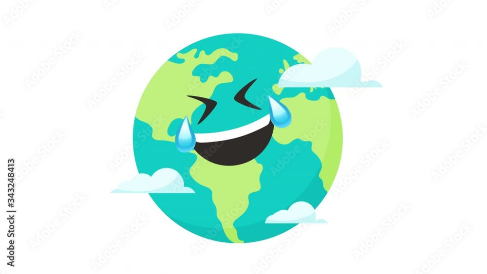 Vidéo Stock Animated colorful earth character globe emoji. Sustainable ...