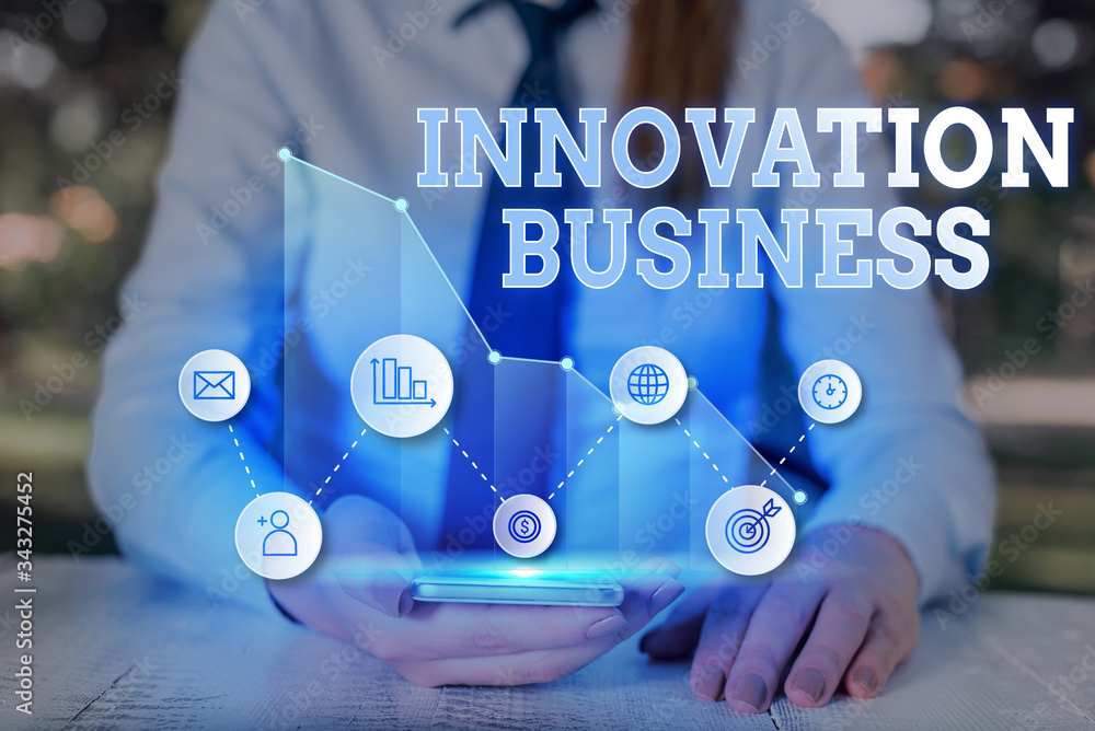 Writing note showing Innovation Business. Business concept for ...