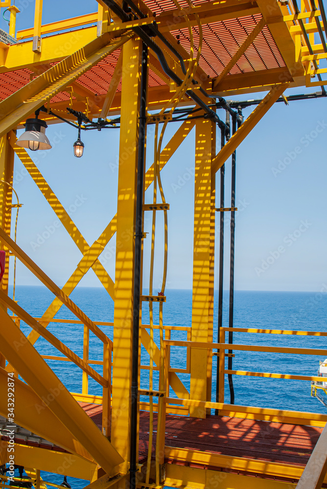 Offshore oil and gas extraction platform in the Gulf of Mexico. Stock ...