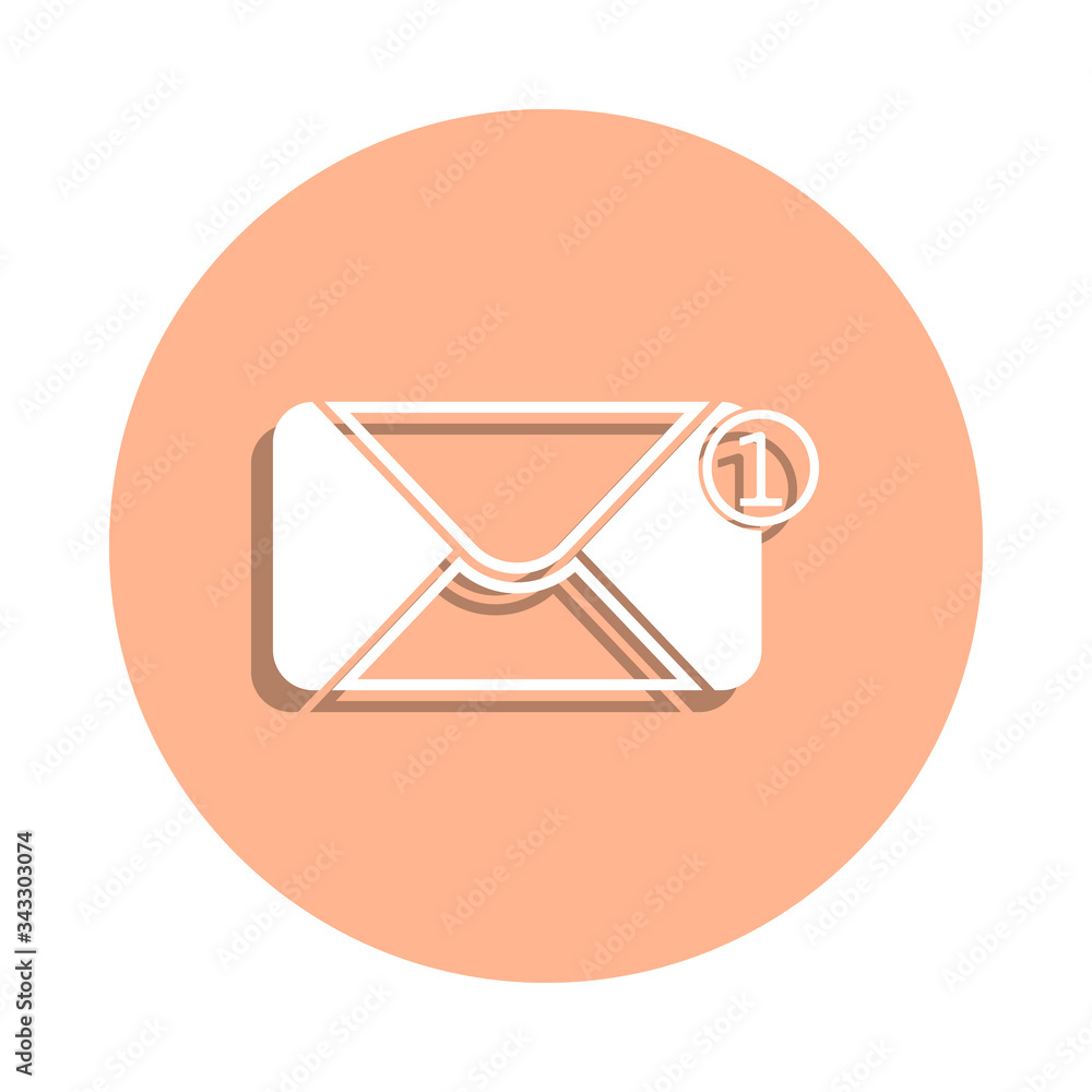 Sign of the message badge icon. Simple glyph, flat vector of university ...