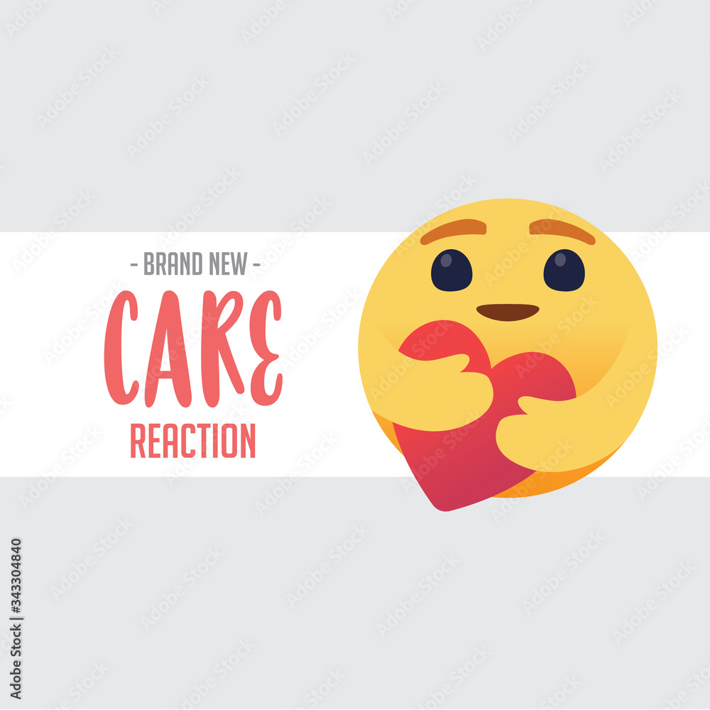 Care emoji with large big eyes hugging a heart with both hands. Symbol ...