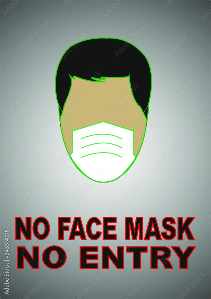 no face mask no entry Stock Vector | Adobe Stock