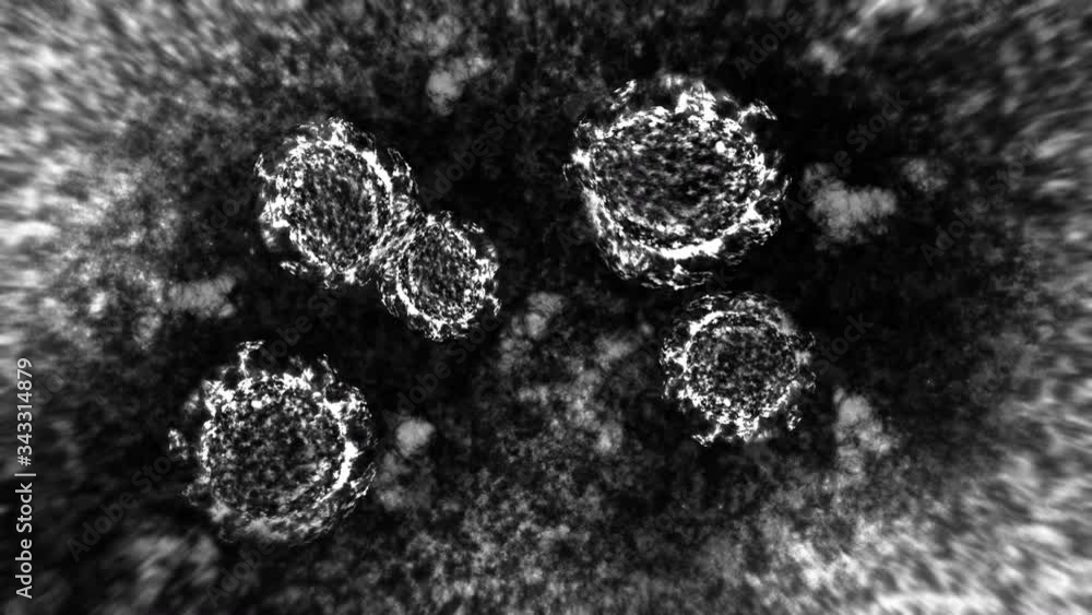 Virus and bacteria under the microscope. Coronavirus, COVID-19 ...