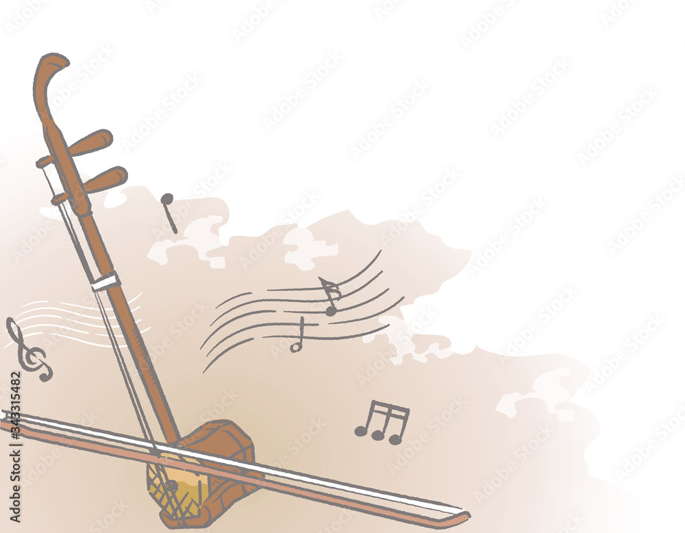 Music themed background with chinese musical instruments. Stock Vector ...
