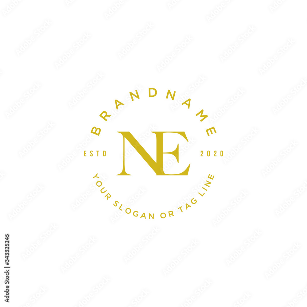 letter NE logo design vector Stock Vector | Adobe Stock