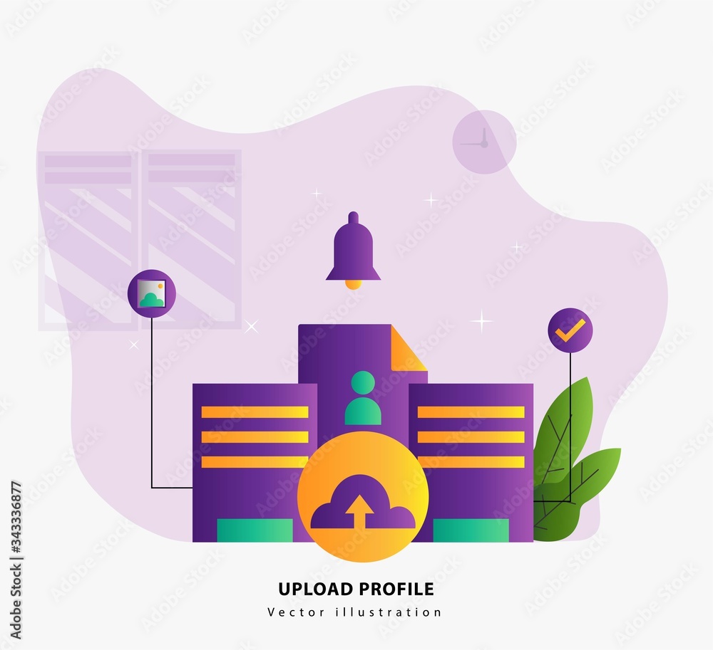 Upload profile illustration concept. The modern flat design concept of ...