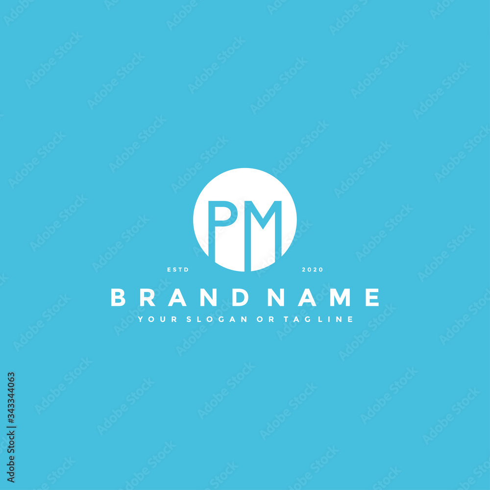 letter PM logo design vector Stock Vector | Adobe Stock