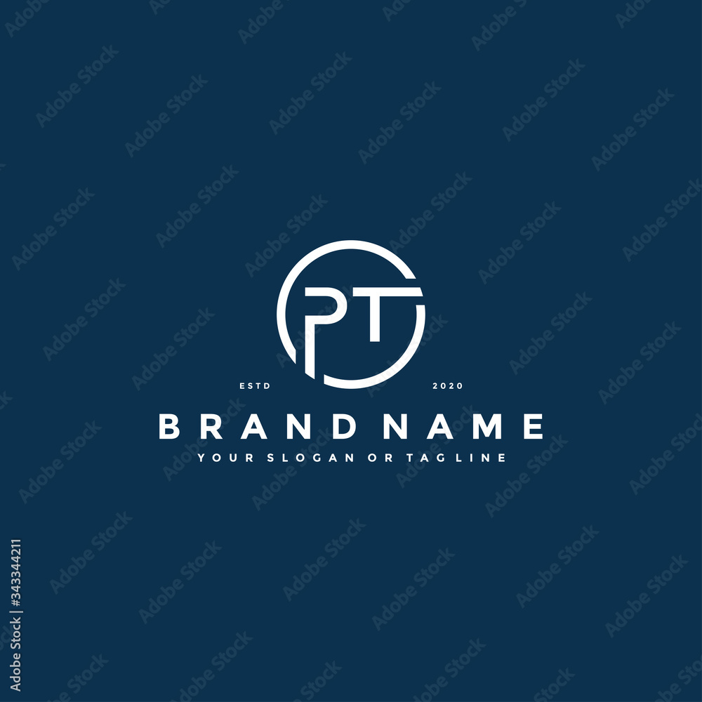 letter PT logo design vector Stock Vector | Adobe Stock
