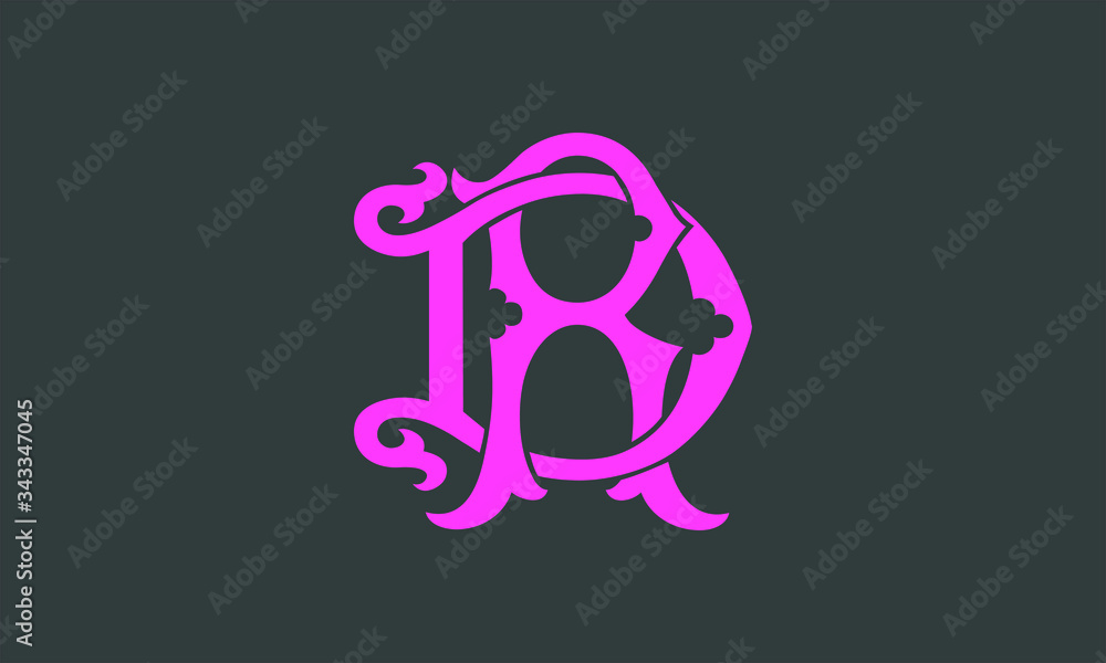 Alphabet D and R Logo couple name for wedding save the date monogram ...