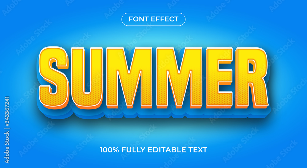 Modern vibrant bold 3d font style effect with blue yellow colors ...