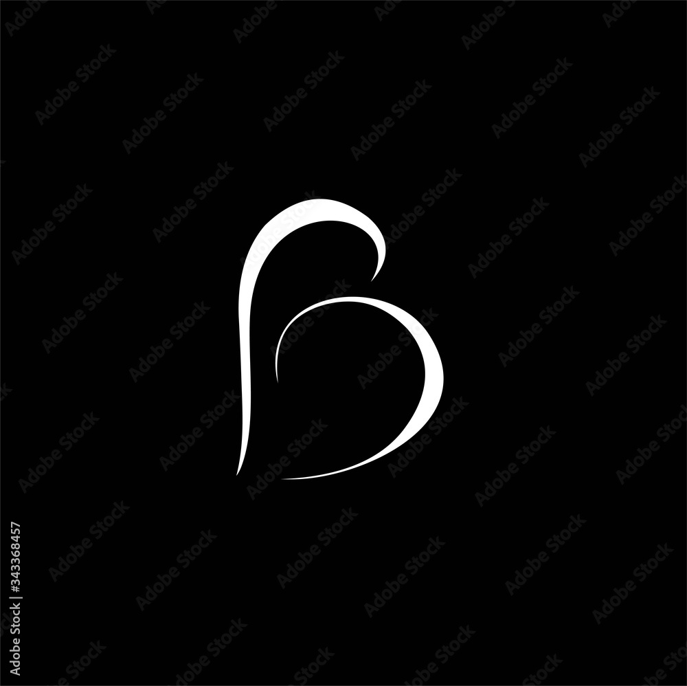 Letter B Love logo design vector image , letter b logo design vector ...