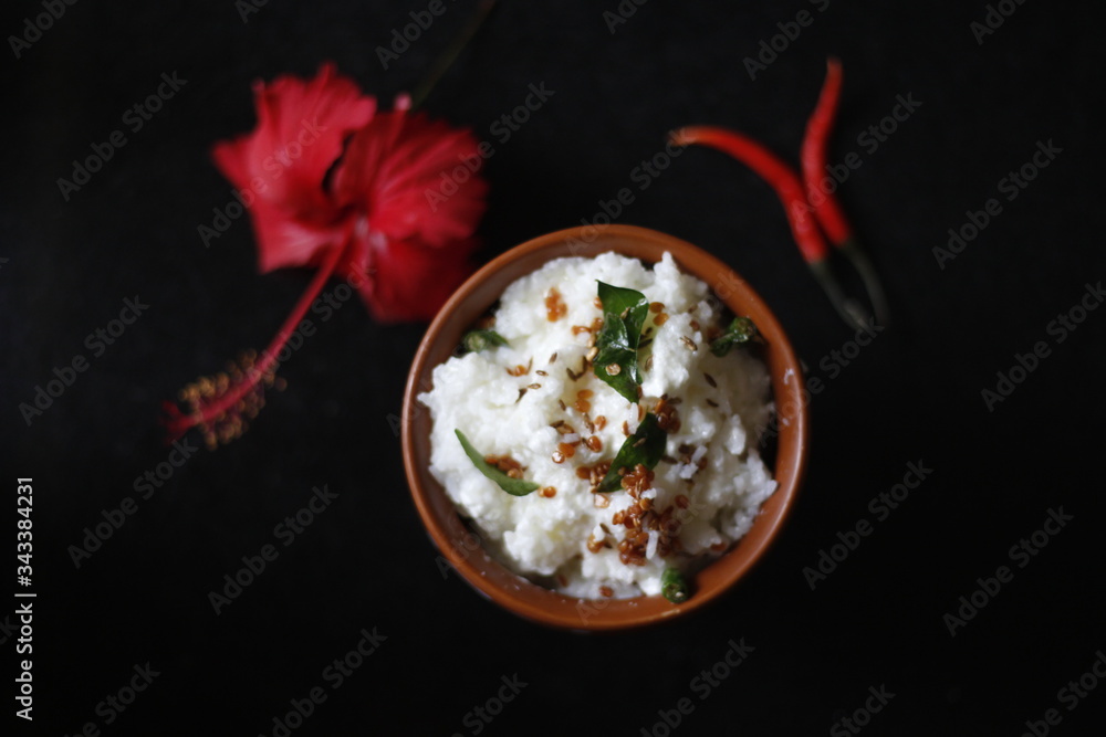 Curd rice-dahi bhat (yogurt rice) traditional food of india which is ...