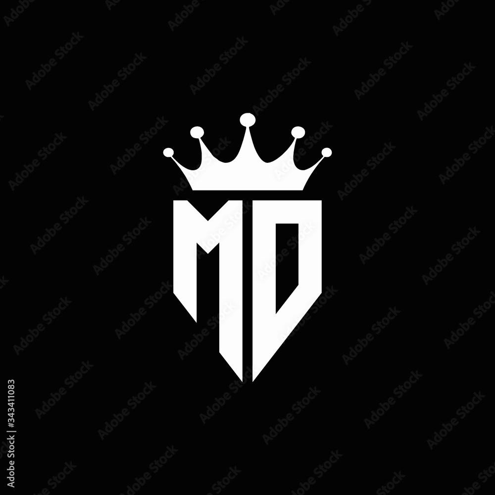MD logo monogram emblem style with crown shape design template Stock ...