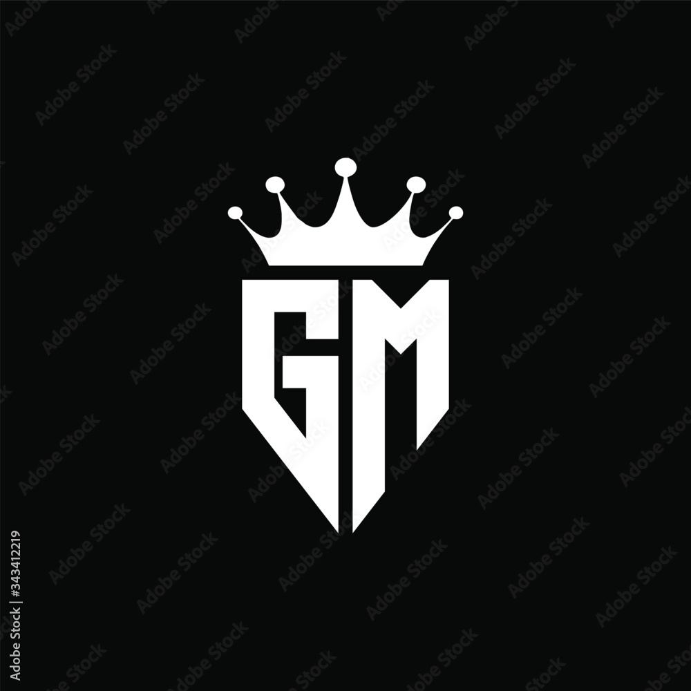 Vetor de GM logo monogram emblem style with crown shape design template ...