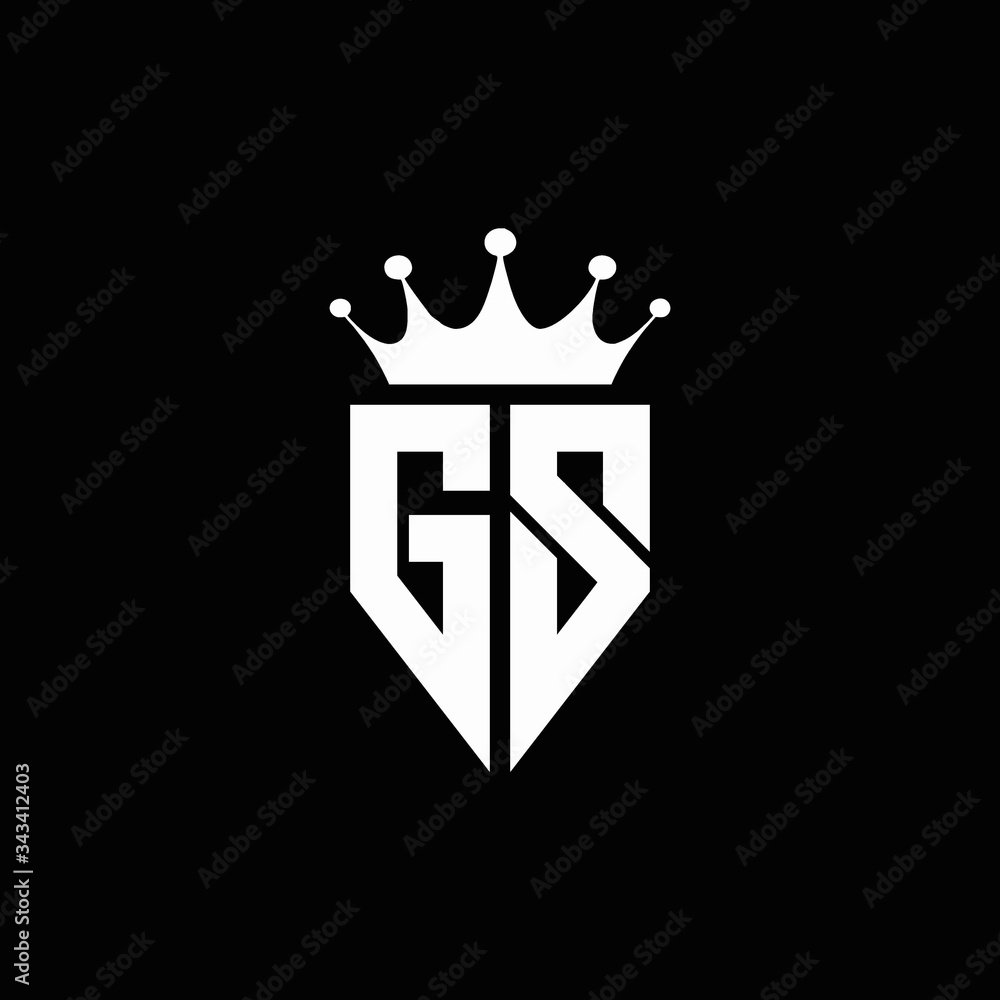 GS logo monogram emblem style with crown shape design template Stock ...