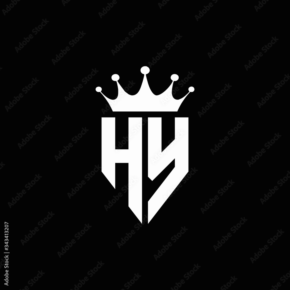 HY logo monogram emblem style with crown shape design template Stock ...