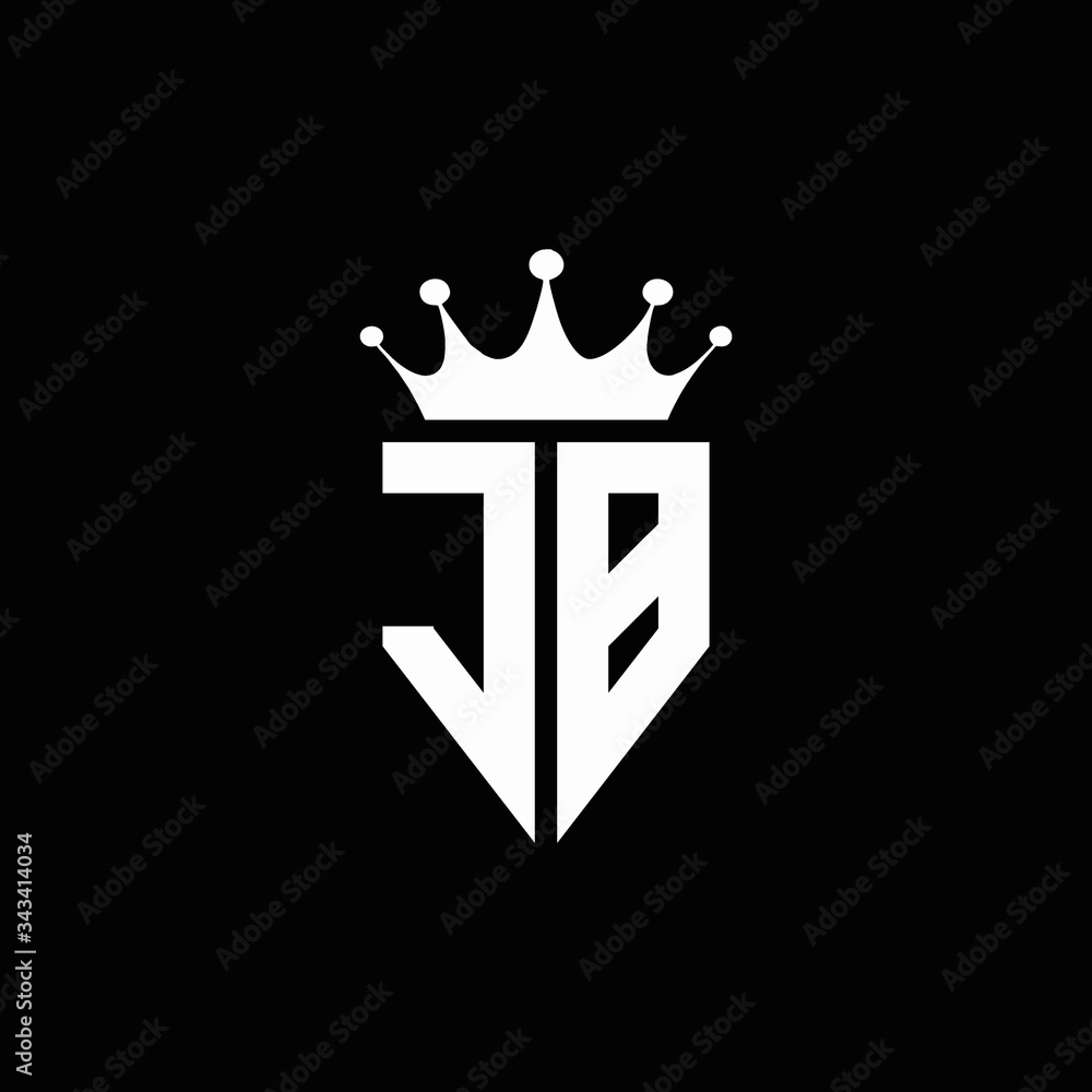 JB logo monogram emblem style with crown shape design template Stock ...