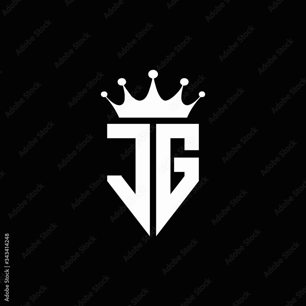 JG logo monogram emblem style with crown shape design template vector ...