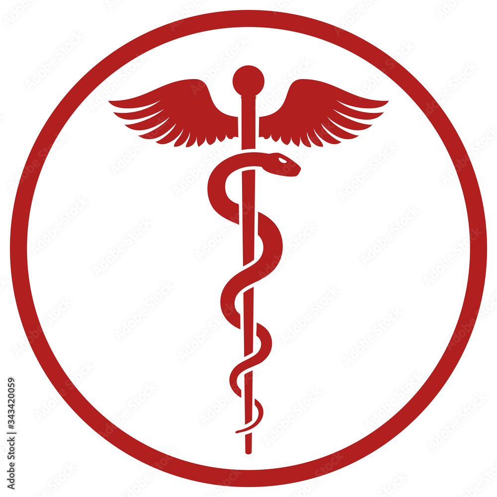 Rod Of Asclepius Red