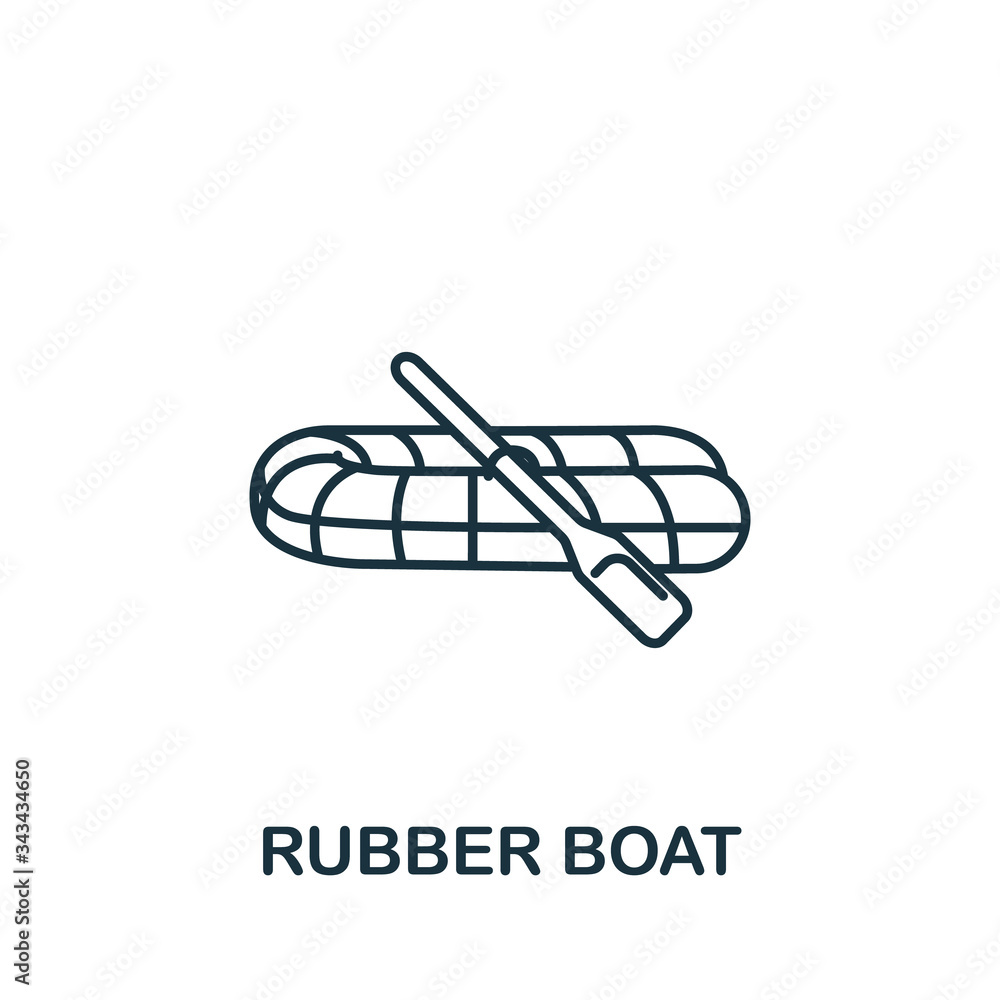 Rubber Boat icon. Simple line element Rubber Boat symbol for templates ...