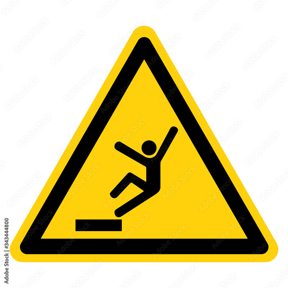 Warning Drop Hazard Symbol Sign ,Vector Illustration, Isolate On White ...