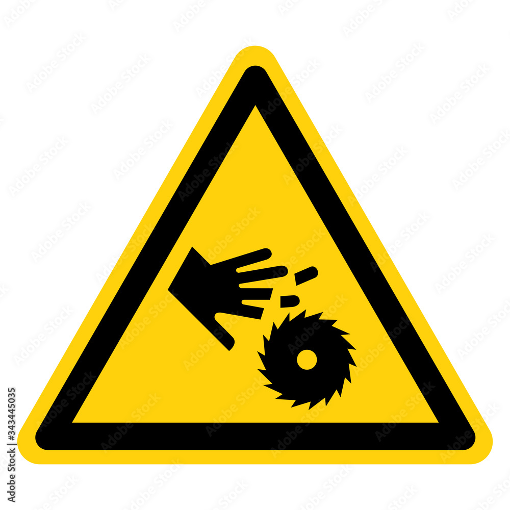 Warning Cutting Hand Symbol Sign ,Vector Illustration, Isolate On White ...