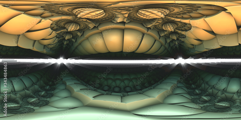 360 degree alien labyrinth, abstract maze background, equirectangular ...