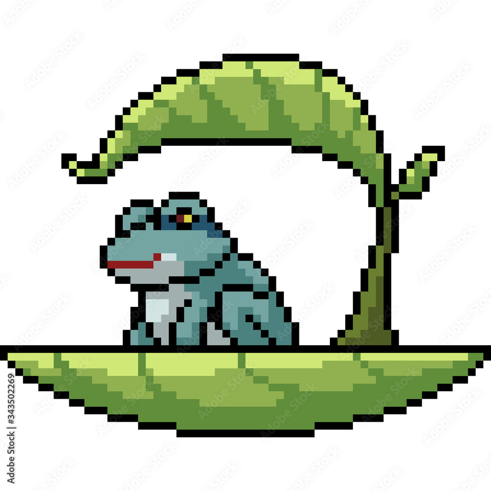 vector pixel art isolated frog boat Stock Vector | Adobe Stock