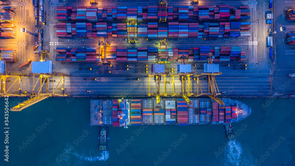 Container Terminal Container yard at Deep water port Stock Photo ...