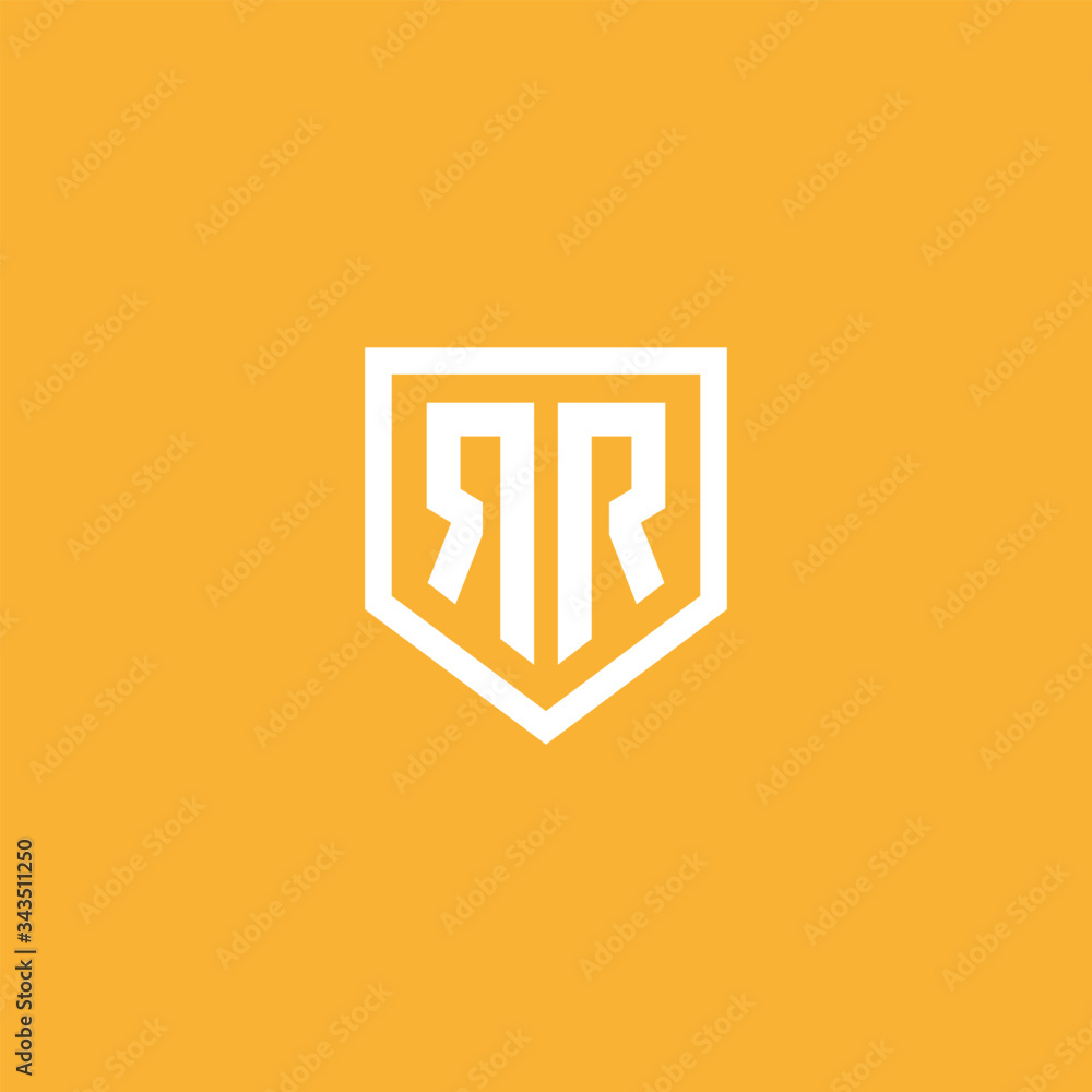 RR shield logo . double R in the shield with clean and modern design ...