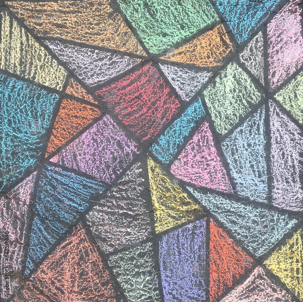 Prismatic Driveway chalk art depicting the rainbow of colors in several ...