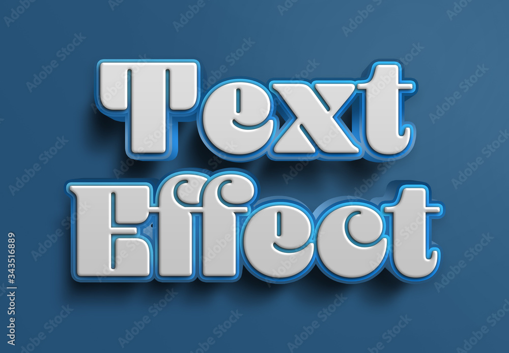 Bevel Blue 3D Text Effect Mockup Stock Template | Adobe Stock