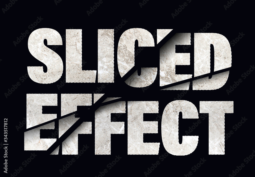 Sliced Deformed Letters Style Text Effect Mockup Stock Template | Adobe ...