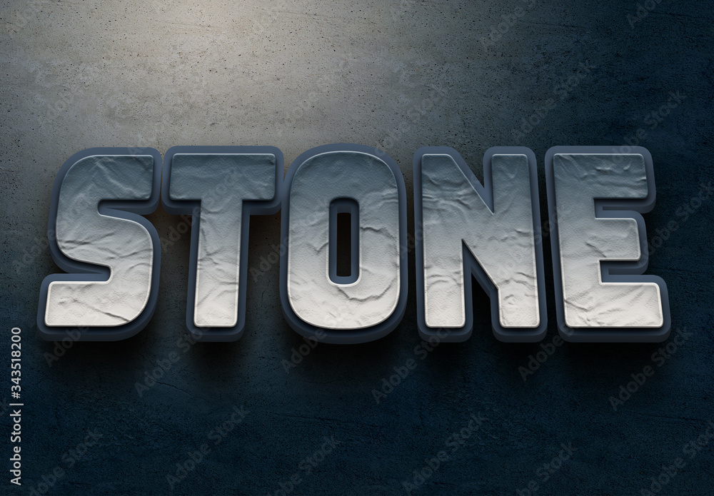 Stone 3D Text Effect Mockup Stock Template | Adobe Stock