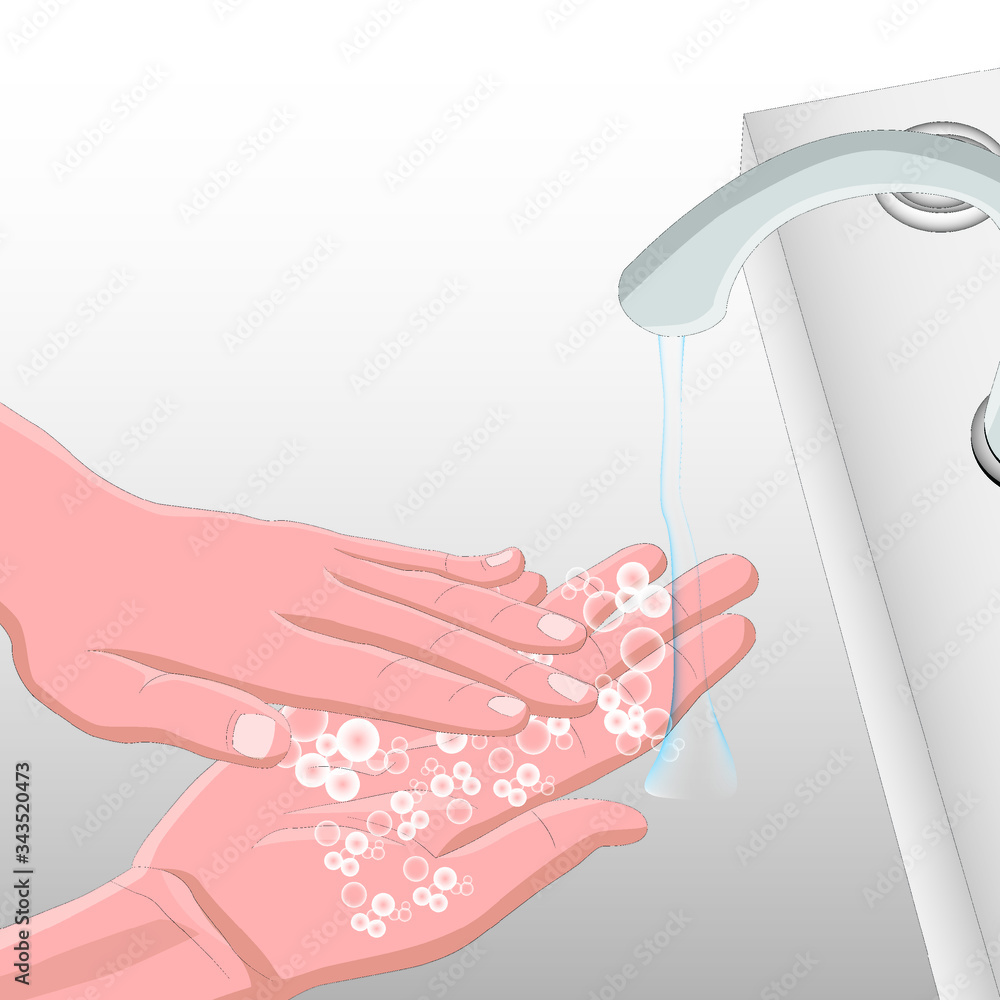 washing hands. Wash hands properly. Wash your hands using soap and ...
