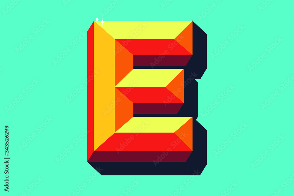 Engraved Vector letter E Color Pantone for any use Stock Vector | Adobe ...